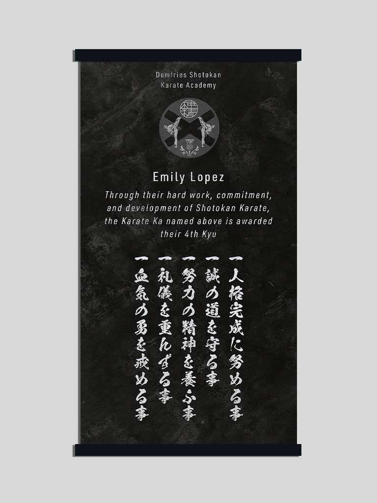 Martial Arts Certificate Scroll | Sensei Touch