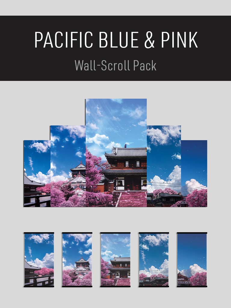 Pacific Blue & Pink - Wall Scroll Pack | Sensei Touch